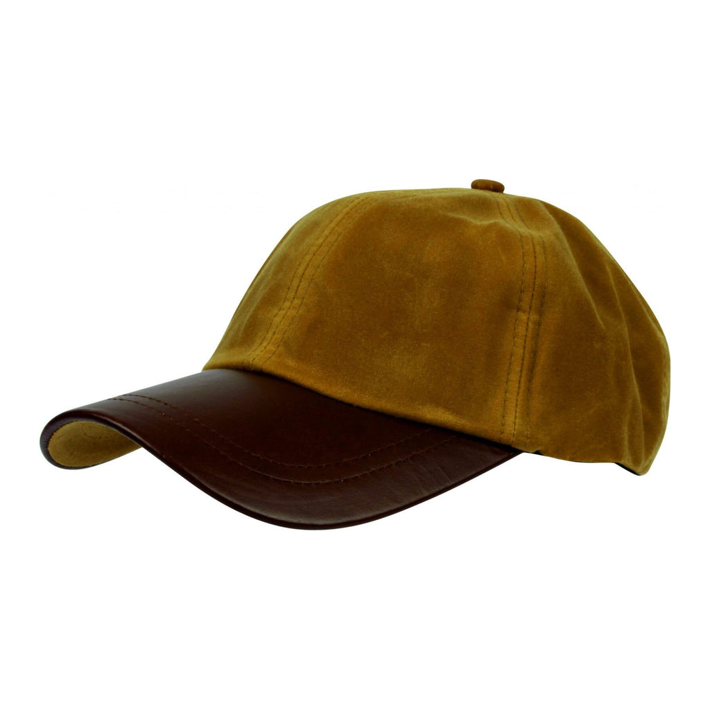 Walker & Hawkes Waxed Cotton Leather Peak Waterproof Baseball Cap ...