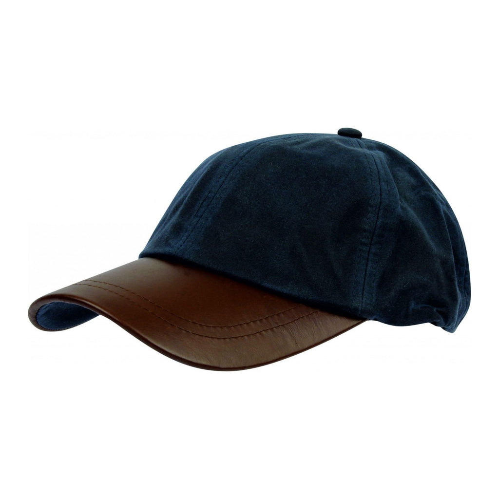 Walker & Hawkes Waxed Cotton Leather Peak Waterproof Baseball Cap ...