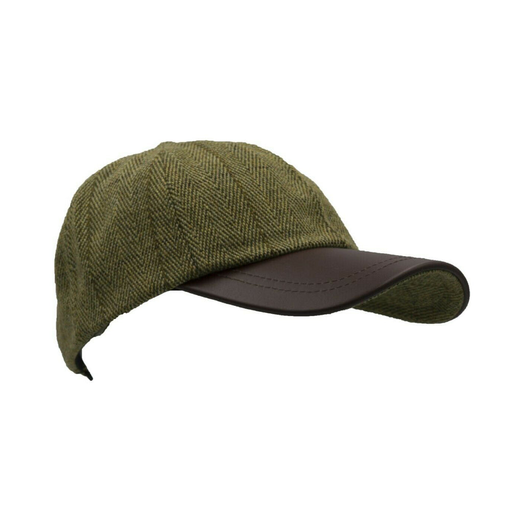 Walker & Hawkes British Tweed Teflon Leather Peak Baseball Cap – Hats ...