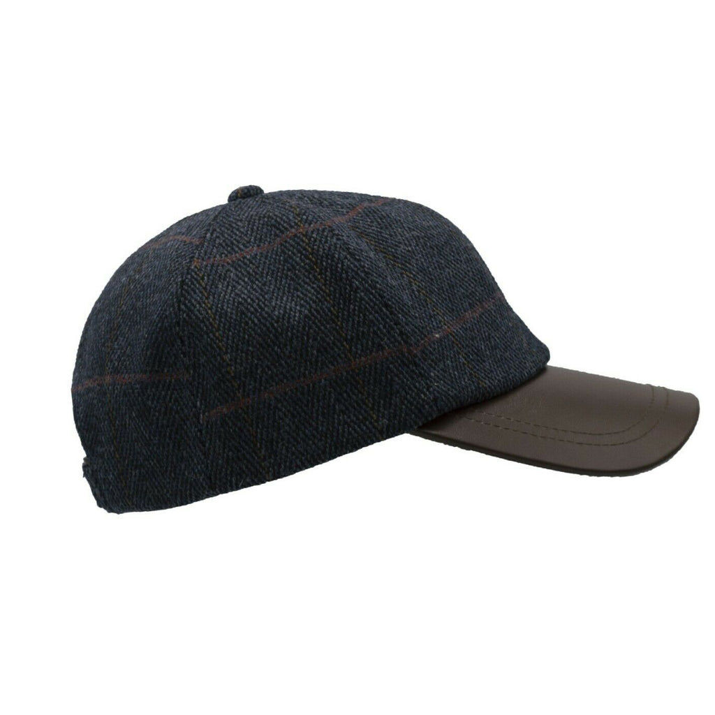 Walker & Hawkes British Tweed Teflon Leather Peak Baseball Cap – Hats ...